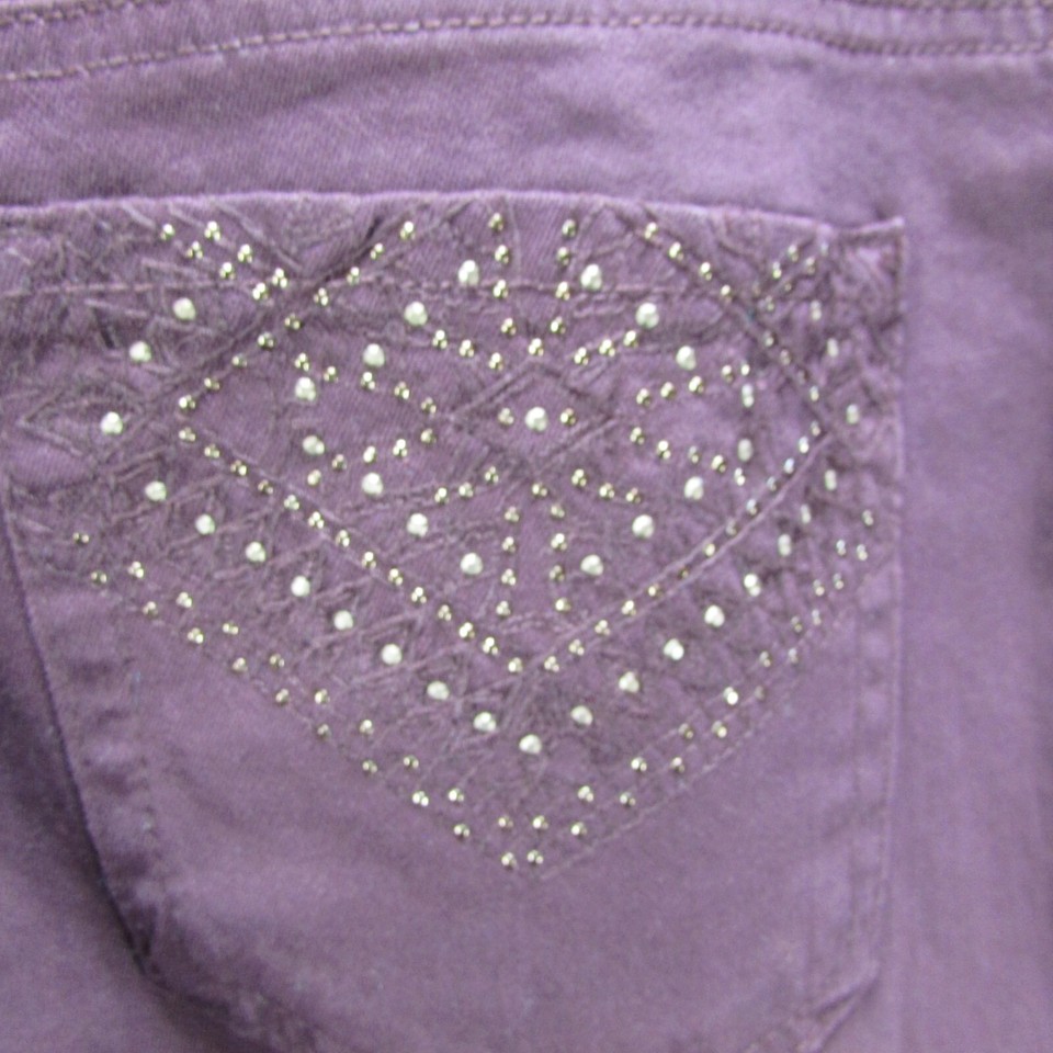 Gloria Vanderbilt Amanda Slimming Jeans Burgundy Sparkle Pocket Size 12 ...