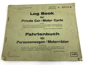 WWII German Log Book For Private Car/Motorcycle | eBay