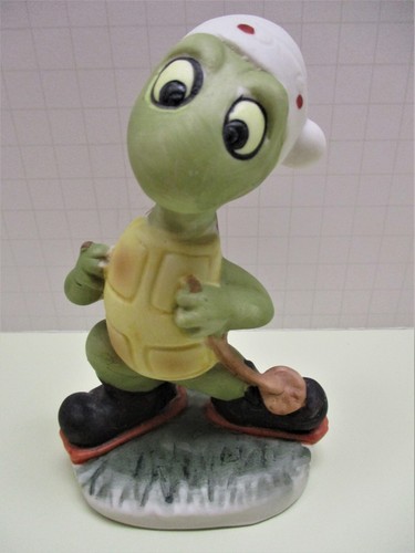 Comical Golfing Tortoise Or Turtle Bisque Ceramic Figurine 🐢 | eBay