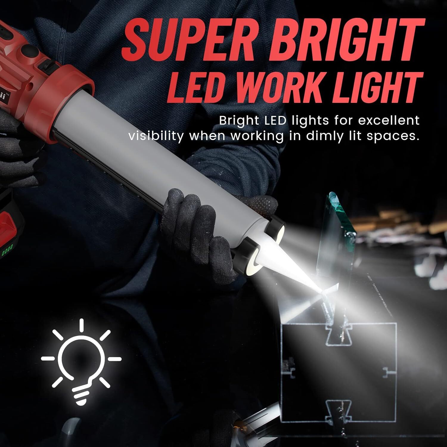 Seesii Caulking Gun Cordless Electric Dripless Caulk Gun 10 oz Silicone ...