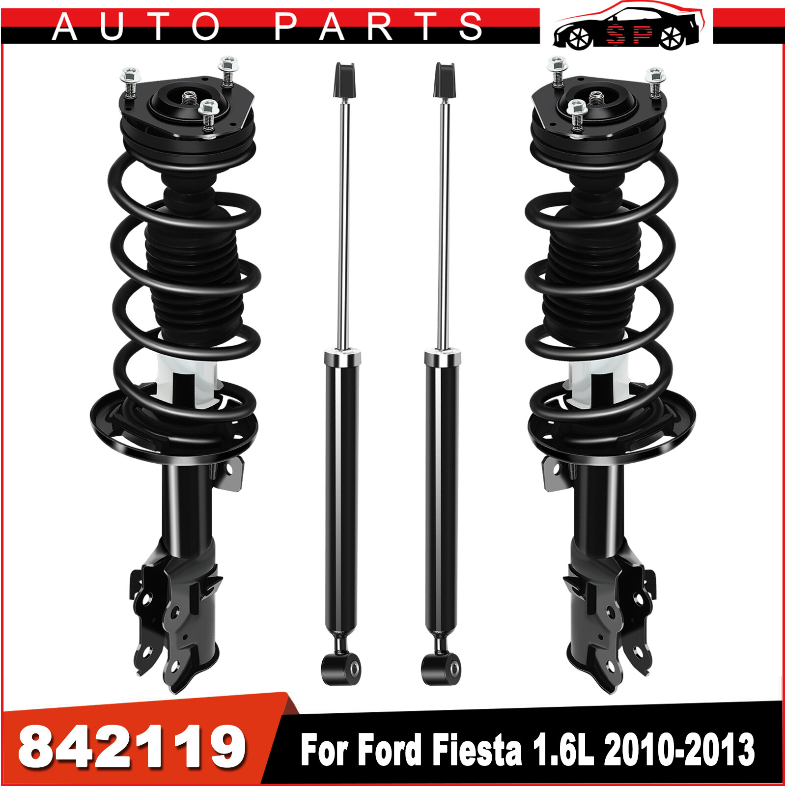 For 2010 2011 2012 2013 Ford Fiesta Front Rear Complete Gas Shocks ...
