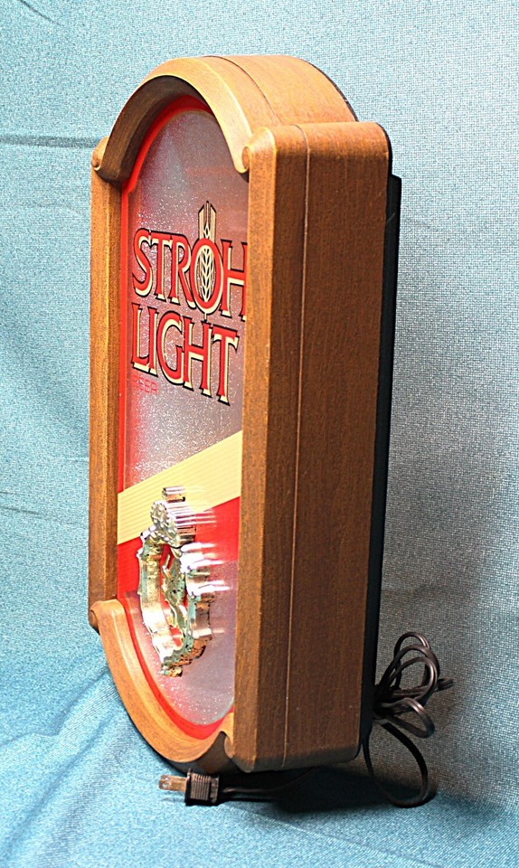 Vintage Stroh Light Beer Bar Sign Lighted Advertisement 1986 - NICE | eBay