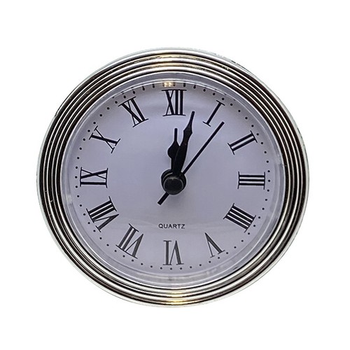 86mm Quartz Replacement Silver Bezel Clock Inserts Roman Numerals 80 ...