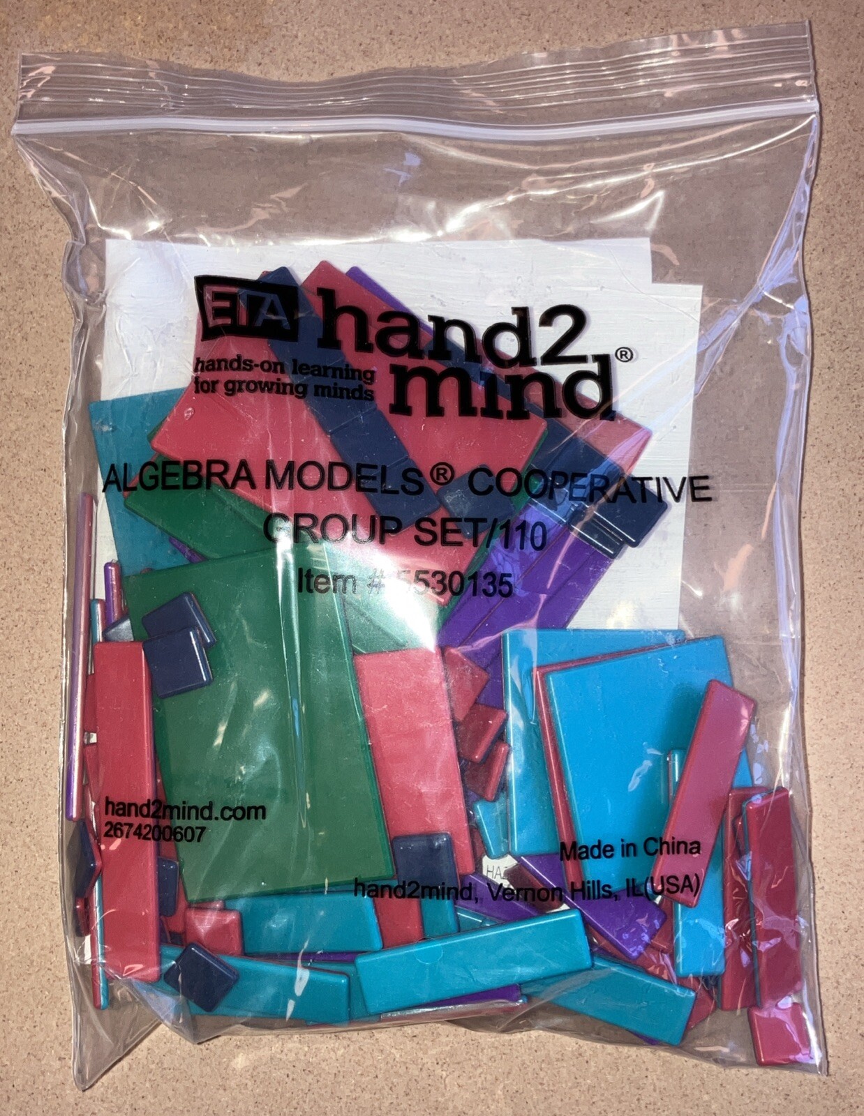 Hand2mind Algebra Models Set of 110 Tiles | eBay