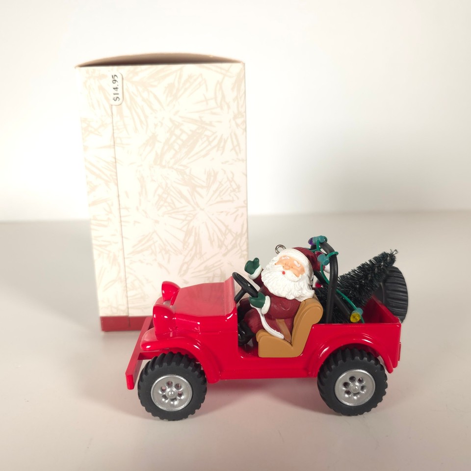 Hallmark Ornament 1996 • Santa’s 4x4 Jeep Here Comes Santa Series # 18 ...