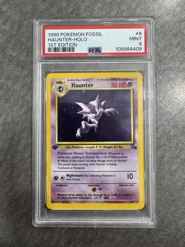 Haunter - Holo - 1st Edition PSA 9 - Fossil - 1999 - #6 Pokemon MINT | eBay