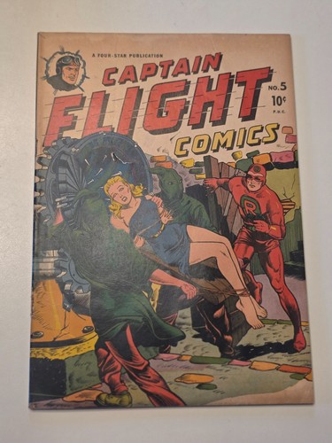 Captain Flight Comics #5 November 1944 Four-Star Pub Bondage Cover Nazi ...