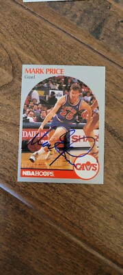 1990-91 HOOPS SIGNED CARD MARK PRICE CAVALIERS BULLETS WARRIORS GEORGIA ...