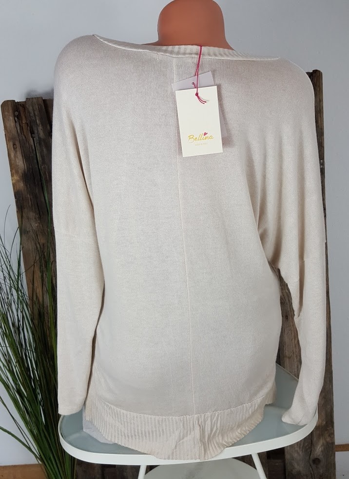 NEU ITALY OVERSIZE FEINSTRICK PULLI ★ STARS ★ NIETEN & PERLE BEIGE 38-42 | eBay.de