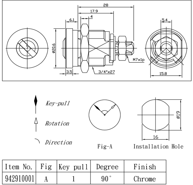Dimple High Security Cam Lock Fradon Lock MEI Security 9429 Keyed Alike ...