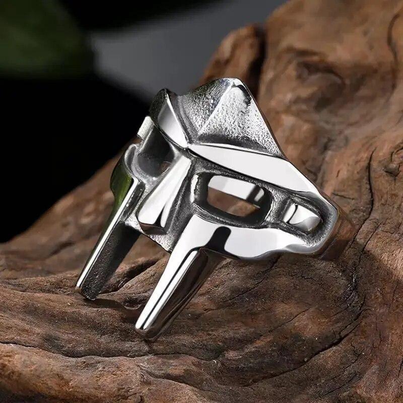 Mf Doom Mask Gladiator Style Stainless Steel Ring Silver Stainless Size ...