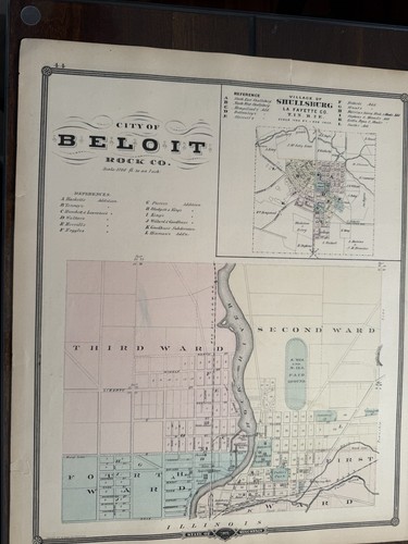 1848 Wisconsin Map, Beloit, Janesville And Shullsburg Cities | eBay