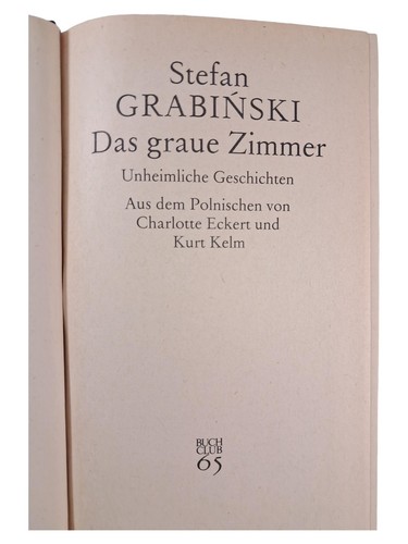Stefan Grabinski Das graue Zimmer Libro Horror Paranormale | eBay