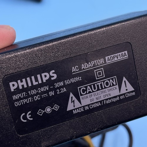 Genuine Philips Power Adapter ADPV18A Portable DVD PSU 9V 2.2A AC/DC ...
