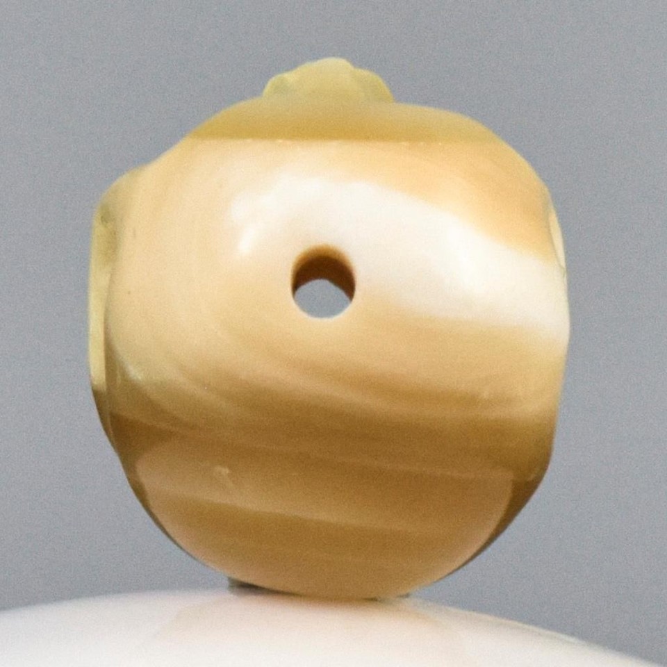 11.95mm Human Skull Bead Carved Iridescent Turbo Shell Vertically ...