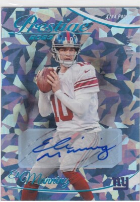2023 Prestige Eli Manning Blue Platinum Cracked Ice Auto /10 New York ...