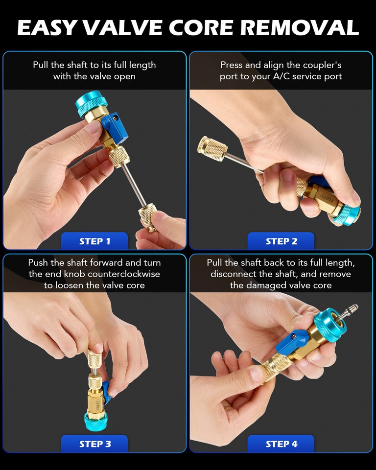 HVAC AC Valve Core Remover Installer Tool Kit Schrader Valve Core ...