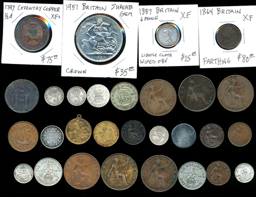 29 OLD UK COINS & + TOKEN/MEDAL *COLLECTIBLES * SEE PICTURES* NO RSRV ...