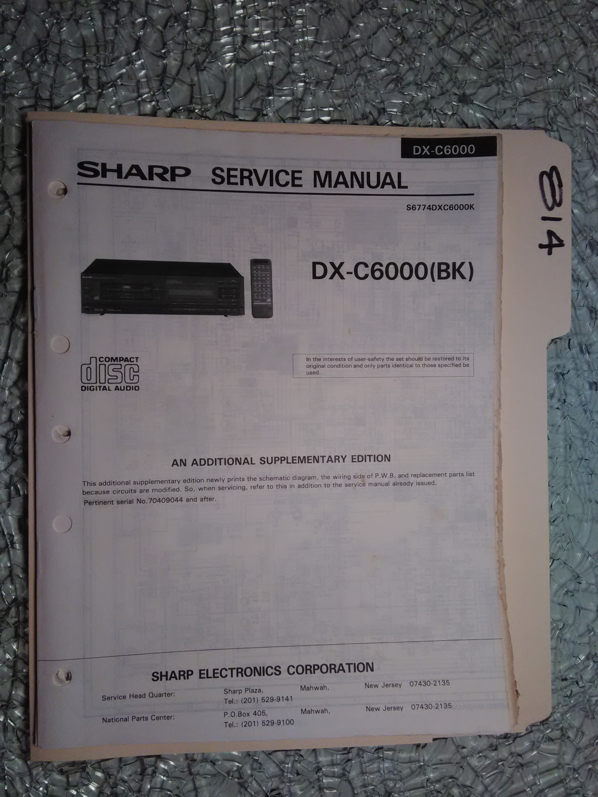 Sharp dx-C6000 service manual original repair book stereo cd player | eBay
