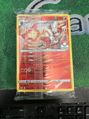 Pokemon SEALED Cinderace 034/202 March 2020 League Promo Pack Holofoil ...