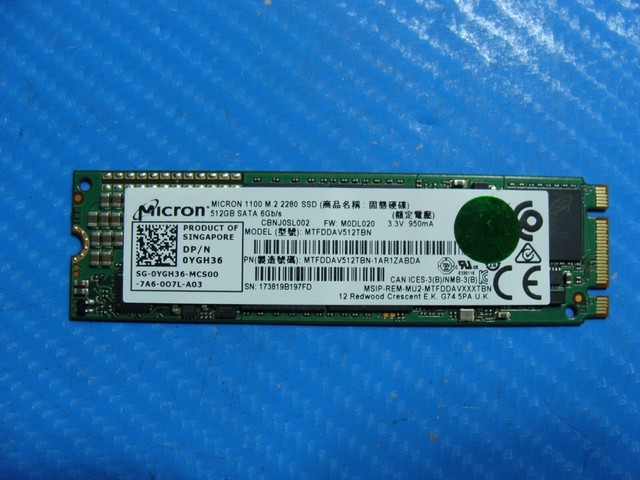 Micron 1100 M.2 2280 512gb SATA III TLC SSD Mtfddav512tbn HP Part ...