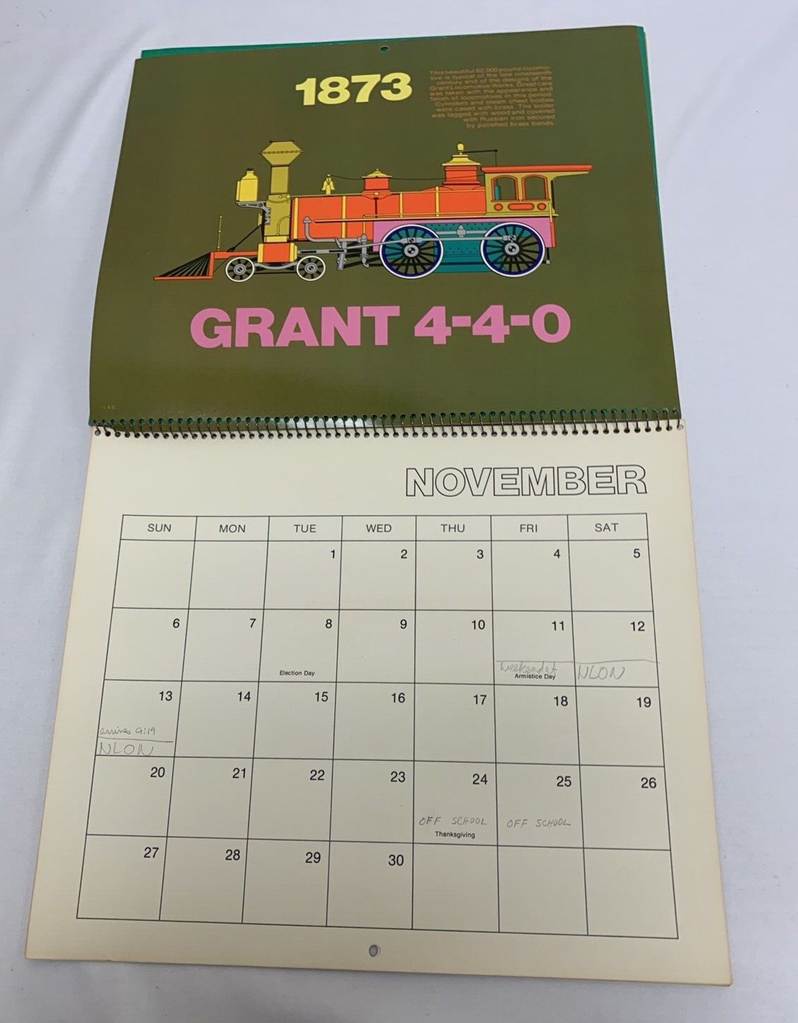 1977 Calendar Traveling Through the Years featuring old modes of ...