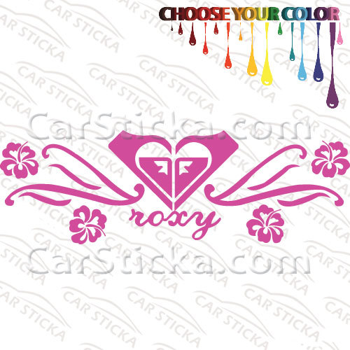 2 of 8" Roxy Hibiscus /B surf skate car window bumper vinyl sticker ...