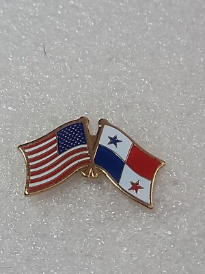 USA and Panama Lapel Hat Pin Crossed Friendship Gold Color ...