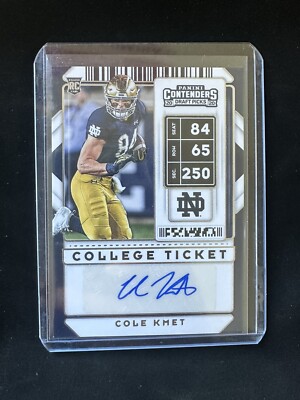 2020 Contenders Draft Auto RC COLE KMET Bears Autograph College Ticket ...