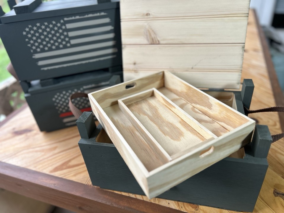 Wood Ammo Storage Box w/ Trays – Pistol Case, First Aid Kit, Gun ...