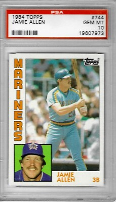 1984 Topps #744 - Jamie ALLEN - PSA 10+++ RC Mariners | eBay