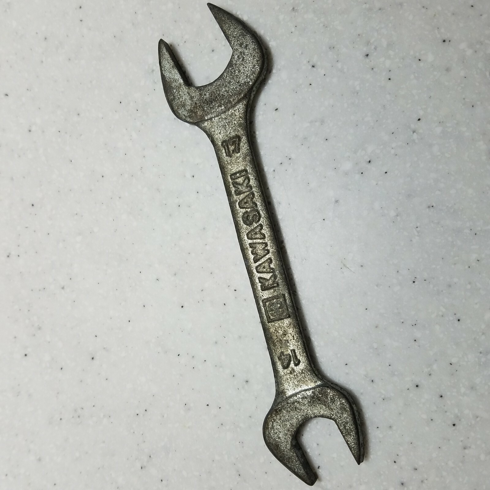Kawasaki Vintage 17mm 14mm Double Open Wrench Motorcycle tool kit mito ...