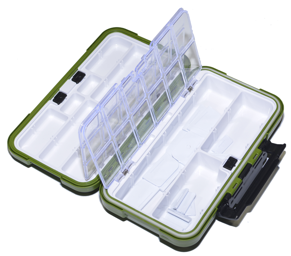 Fishing Tackle Box Lure Waterproof Compartments 2 Layer Hook Storage ...