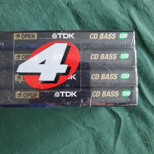 TDK CD BASS 4 Pack Cassette Tapes Heavy Bass Performance 120 Minute ...