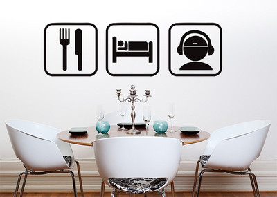 Eat Sleep DJ Music Disco Studio Dance Bedroom Decal Wall Art Sticker ...