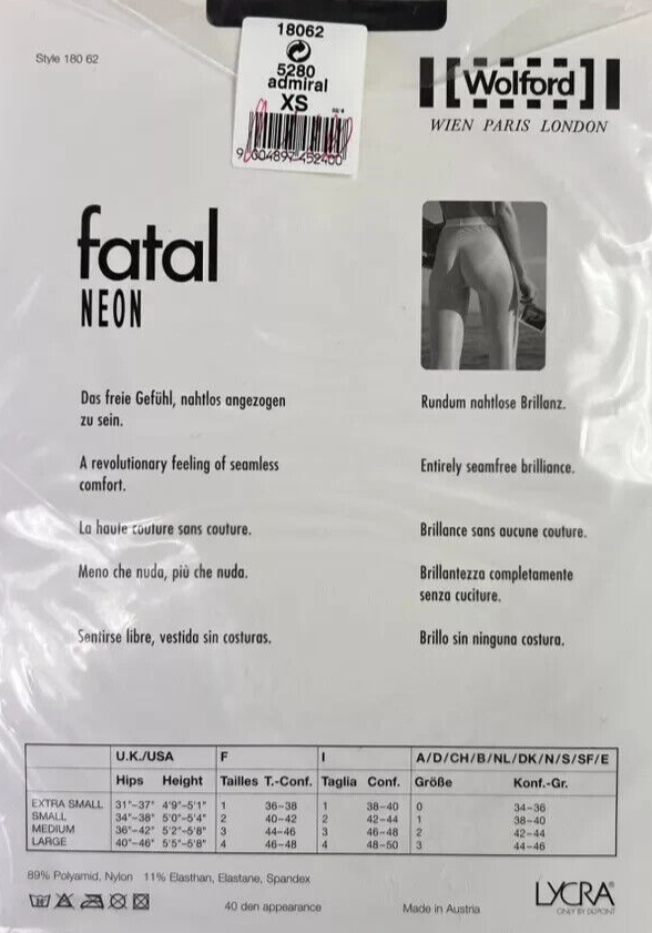 Helmut Newton Photo Wolford Fatal Neon Tights Color: Admiral Extra ...