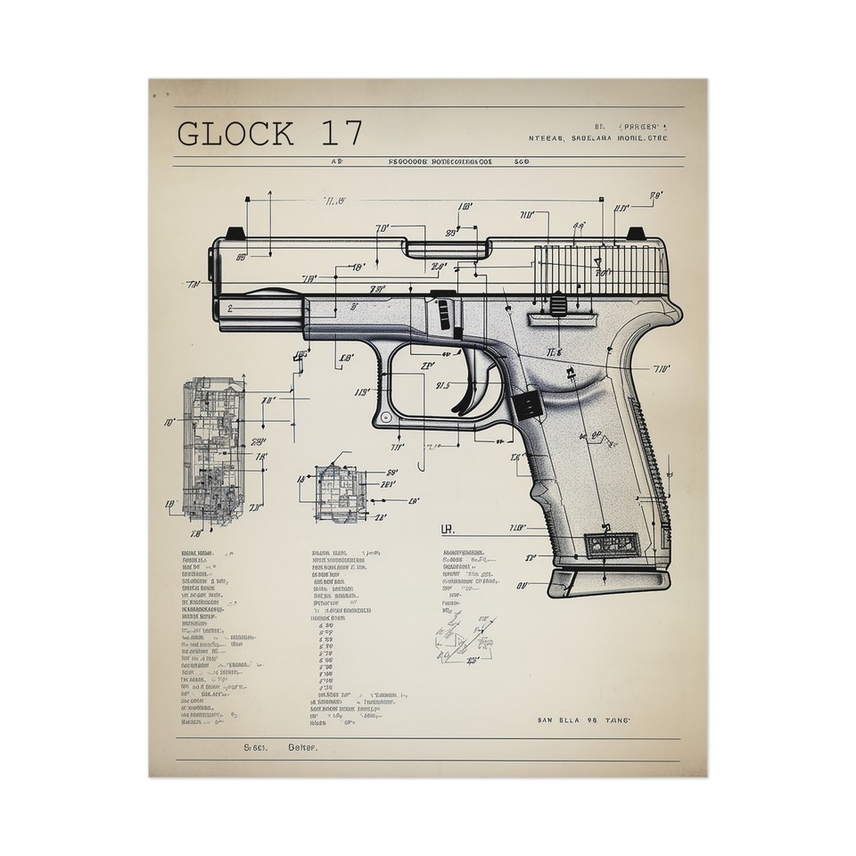 Glock Poster- Glock Patent Print, Glock Wall Art, Military Poster ...