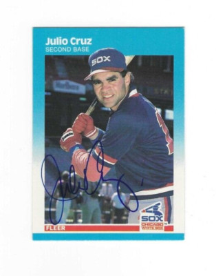 Signed Autographed JULIO CRUZ Chicago White Sox 1987 Fleer Card #492 w ...