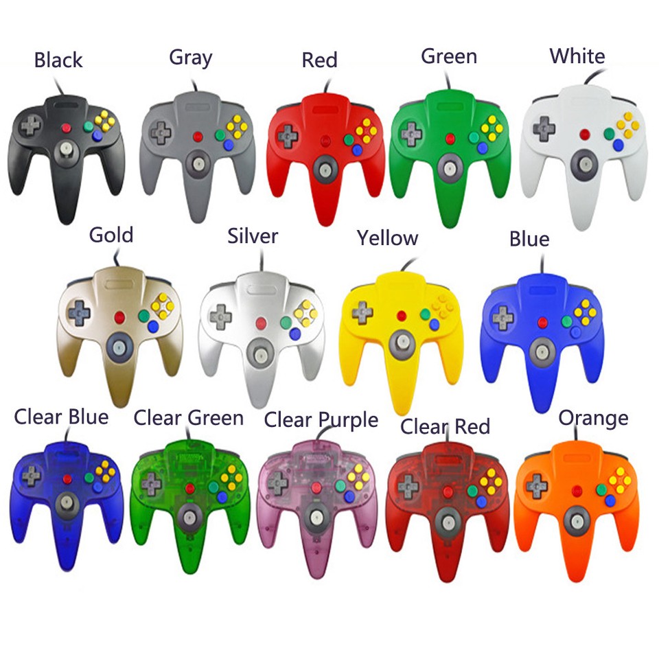 Silver N64 Wired Classic Controller Gamepad Joystick Joypad for ...