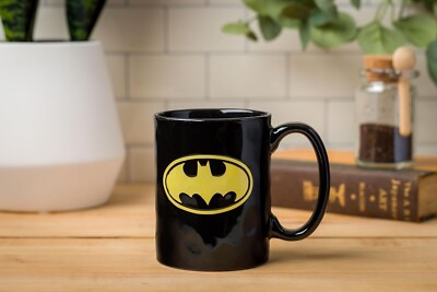 Batman Yellow Black Original Logo Pottery Ceramic DC Comics Tea Coffee ...