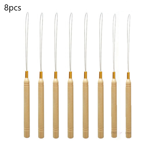 8x Micro Ring Loop Tool Threader Pulling Needle for Human Hair ...