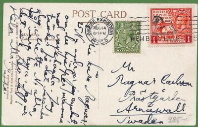 ad0785 - GB - Postal History - EMPIRE EXHIBITION on Postcard to SWEDEN ...