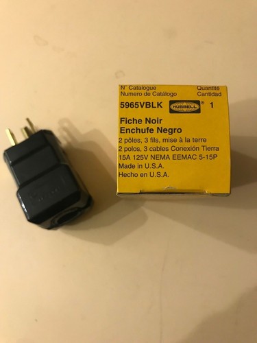 5 HUBBELL 5965VBLK 15 Amp 125 VOLT 8119V CONNECTOR Valise BLACK MALE ...