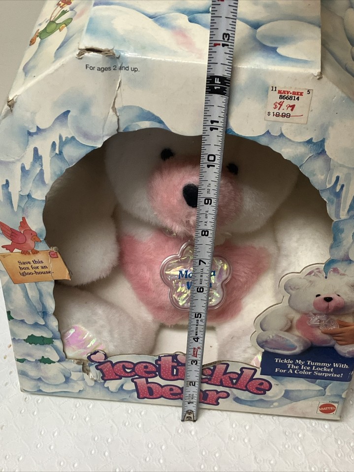 VTG Ice Tickle Bear Pink Tummy MATTEL Rare AS IS PLUSH BEAR MAKE A WISH ...