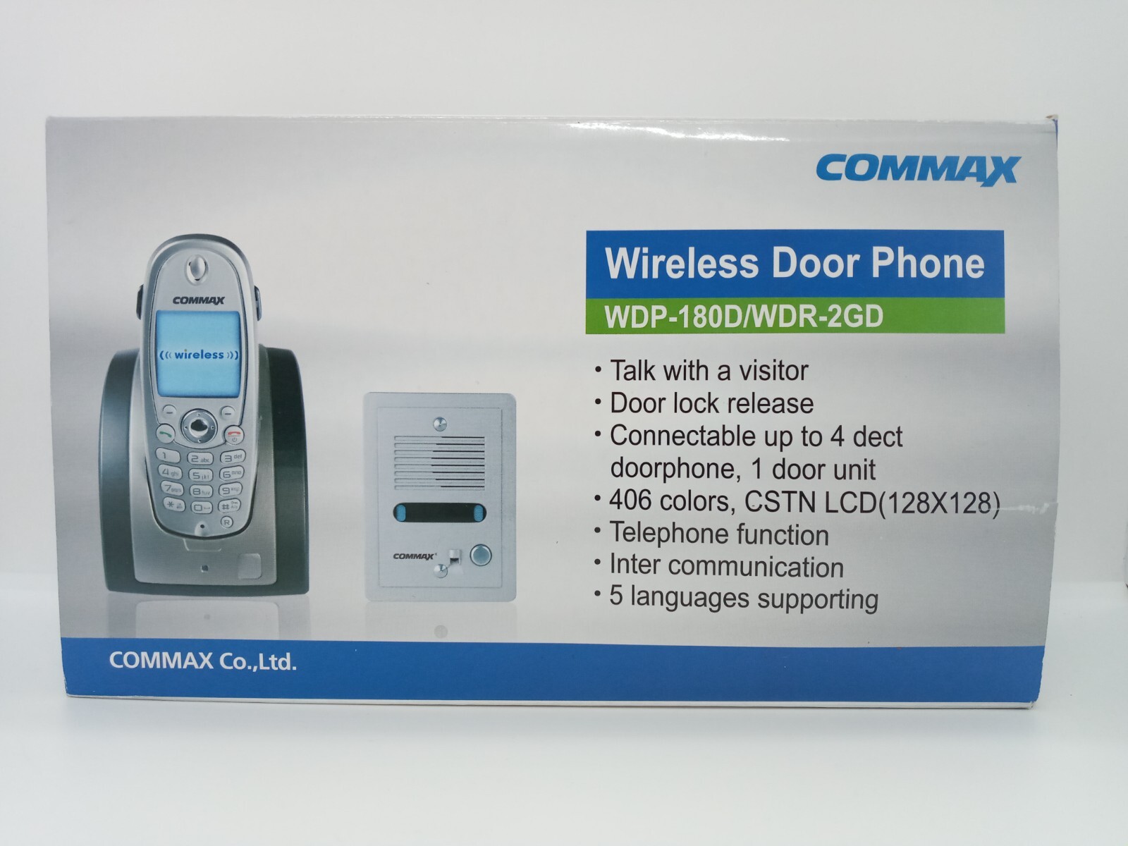 COMMAX Wireless Door Phone Kit WDP-180D / WDR- 2GD includes Phone and ...
