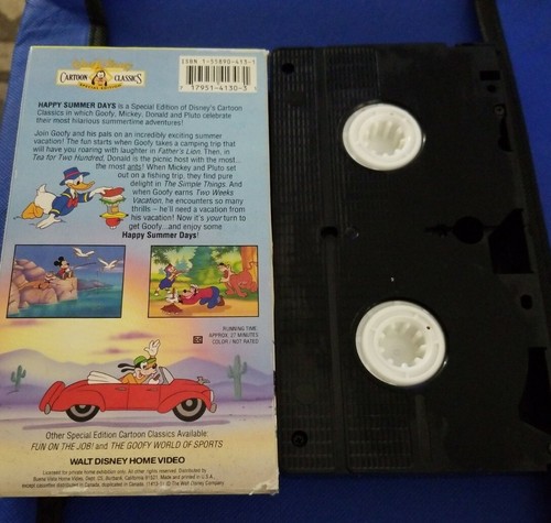 Disney Cartoon Classics Special Ed Happy Summer Days VHS Video Tape ...