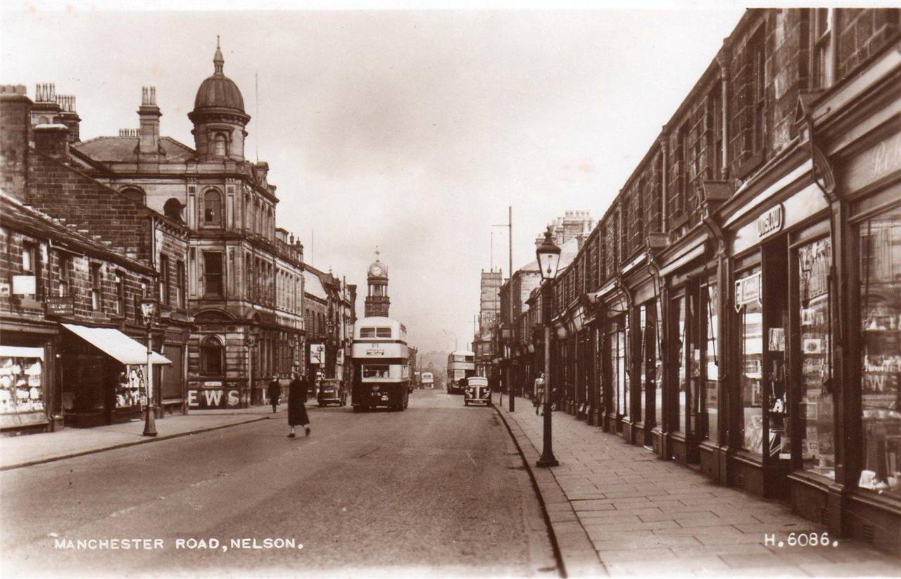 Manchester Road Nelson RP old pc used 1950 Valentines | eBay UK