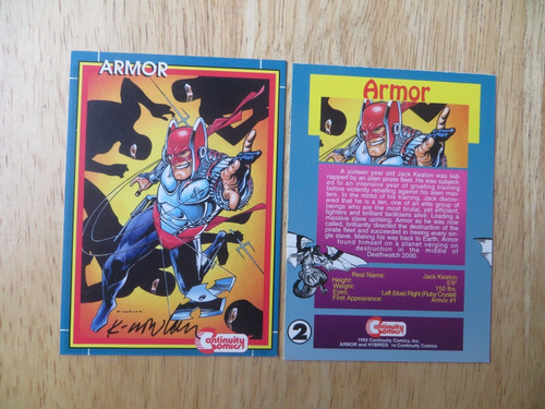 NEAL ADAMS CONTINUITY COMICS ARMOR PROMO CARD SIGNED KEVIN NOWLAN ART ...