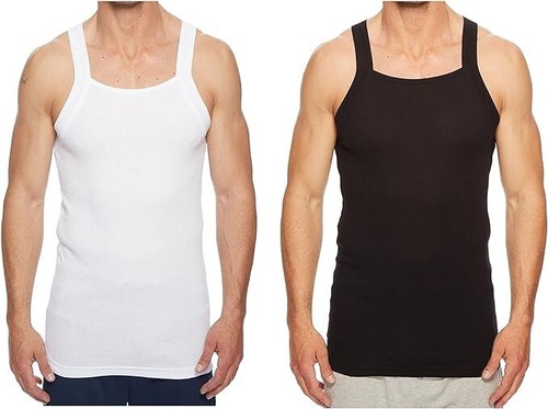 Men's Designer Cut Vest Thermal 100% Organic cotton Ribbed Gym Tank Top ...