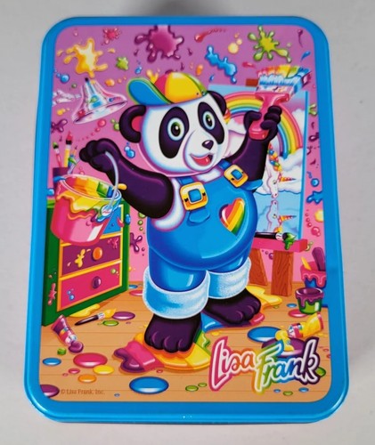 VTG Lisa Frank Panda Painter Tin With Some Beads Collector's 7"x5.25"x2 ...